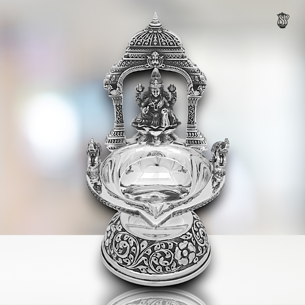 Silver Lamp For Pooja - Silver Palace
