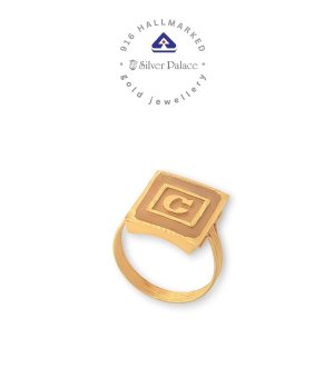 Kanche Collections C Letter Design With Gold Ring For Mens & Boys ...