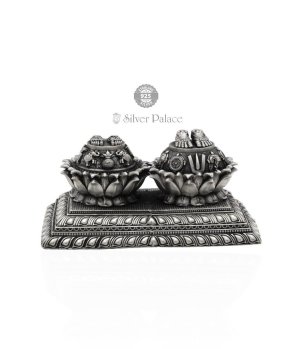 92.5 Oxidised Silver Perumal Patham For Pooja Purpose - Silver Palace