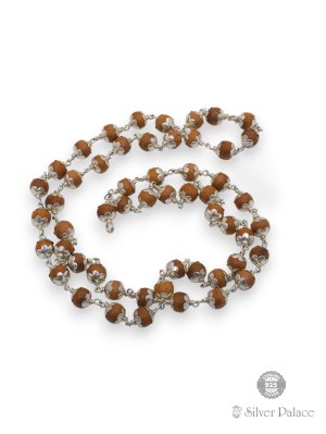 925 Sterling Silver 7mm Sandal Maala With 54 Beads - Silver Palace