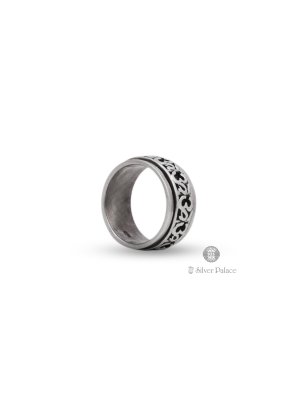 925 Oxidised Silver Ohm Design Ring For Mens - Silver Palace