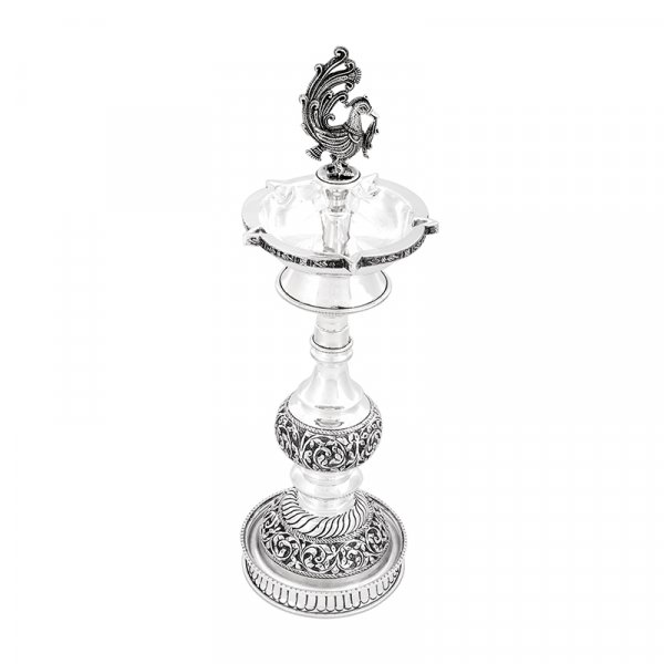 925 Pure Silver Kuthuvilaku For Pooja - Silver Palace
