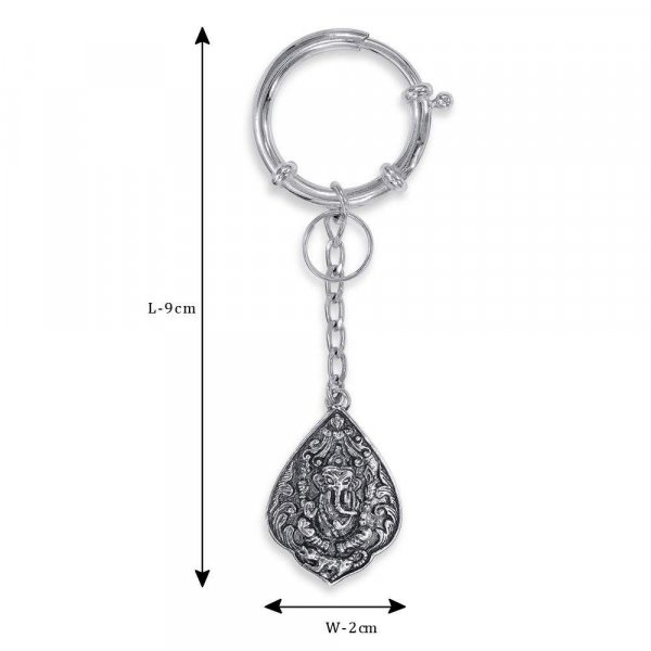 92.5 Oxidised Silver Lord Balaji Keychain - Silver Palace