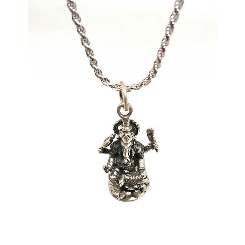 Silver Antic Finish Pendant With Sitting Ganesha For Mens Chain ...