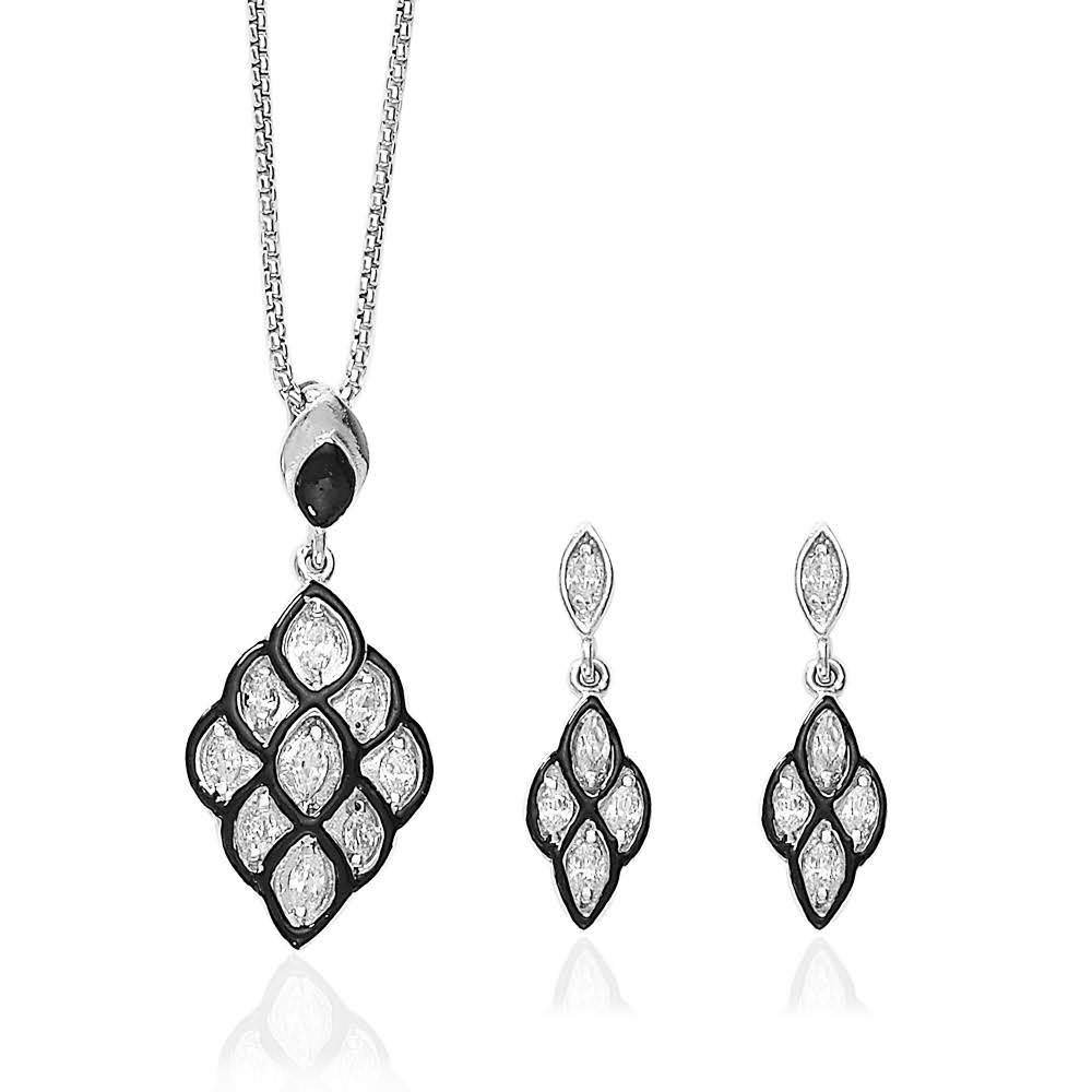 925 Silver Pendant Set For Girls & Women - Silver Palace