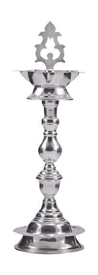 92.5 Pure Silver Kuthu Vilakku For Wedding Gift - Silver Palace