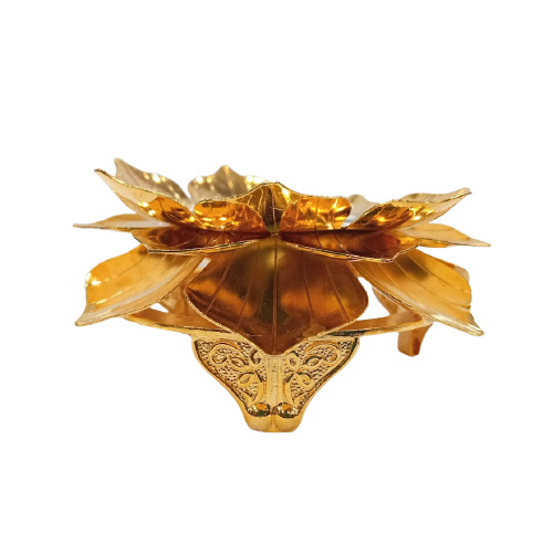 Enamelled Thamarai Gold Polished Peedam In 925 Silver – Sacred ...