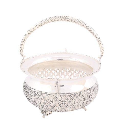 Antique Silver Flower Basket – Elegant Silver Basket For Flowers And ...