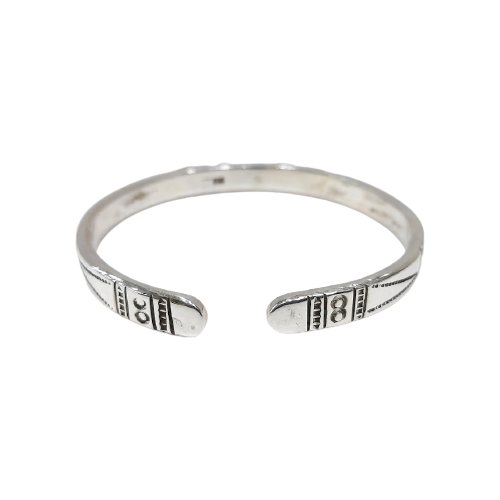 925 Oxidised Silver Bhava Collection Badaga Cuff For Men - Silver Palace
