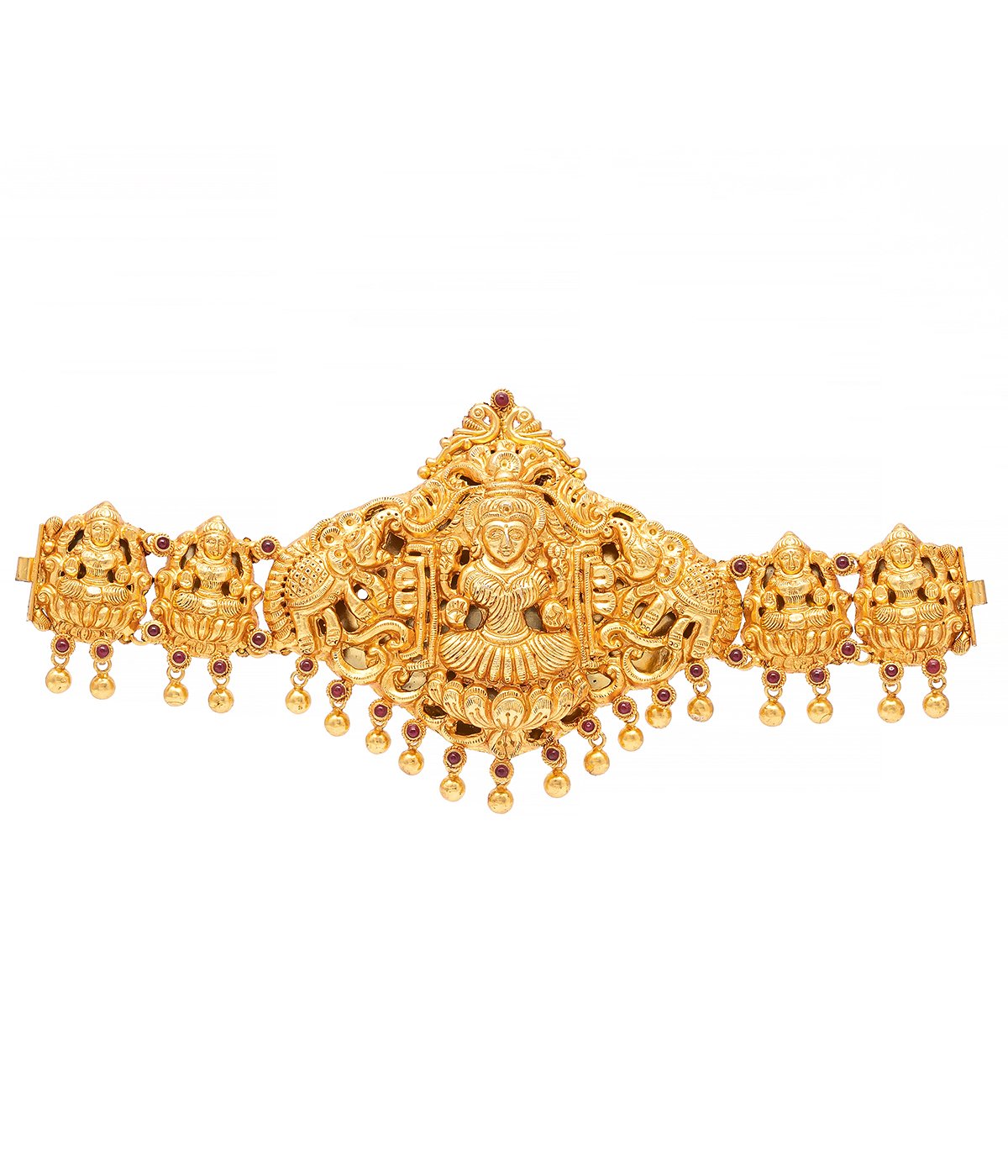 Silver Anite Collection Gold Polished Lakshmi Design Ottiyanam For ...