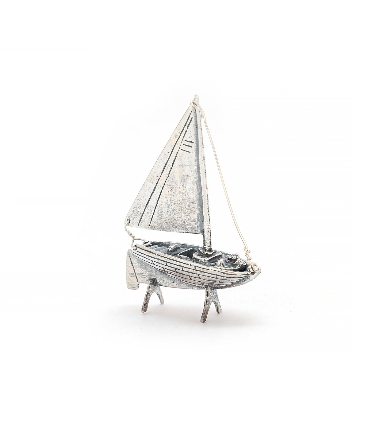 92.5 Sterling Silver Sailing Miniature Boat For Gift - Silver Palace