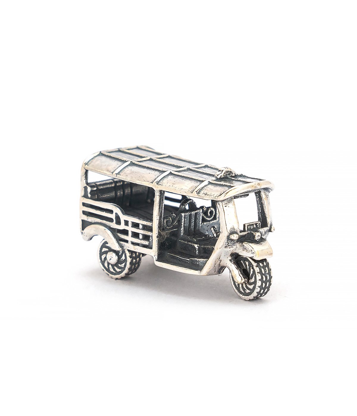 92.5 Sterling Silver Miniature Auto Rickshaw For Gift - Silver Palace