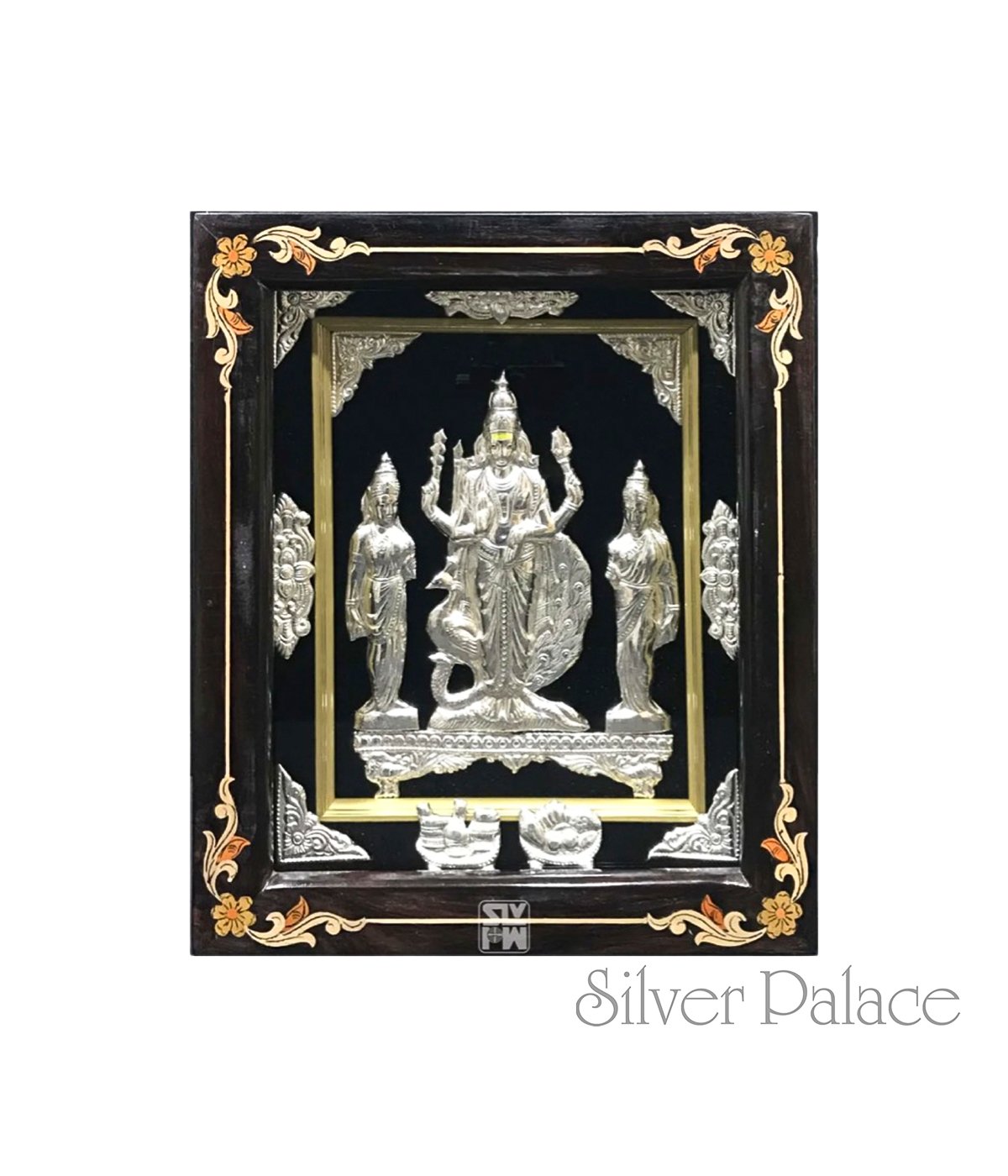 Lord Muruga Silver Artwork Photo Frame 40g - Silver Palace