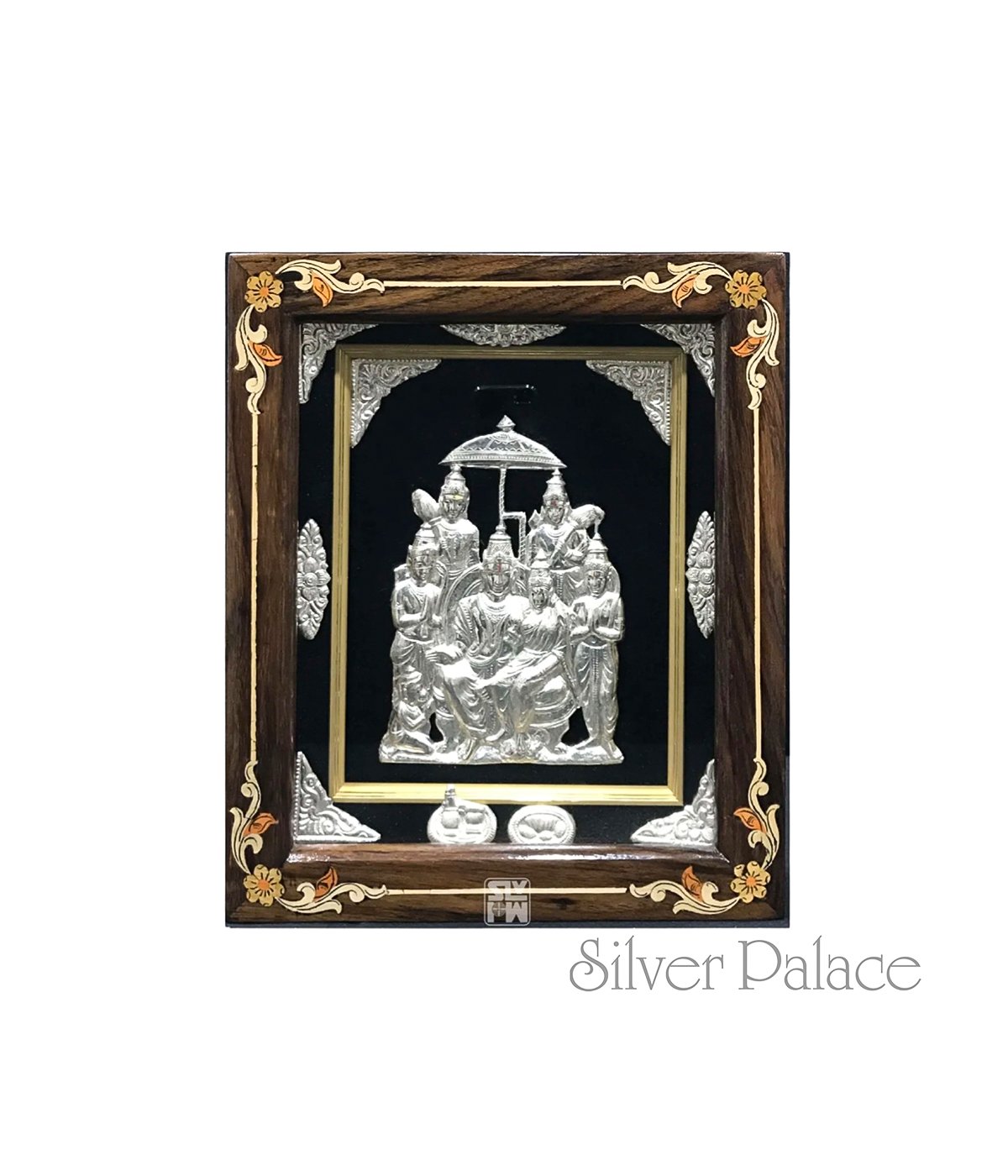 Lord Rama Pattabisheka Silver Artwork Photo Frame 40g - Silver Palace