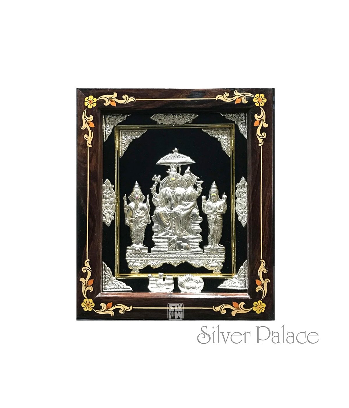 Lord Shiva Parvati Ganesha Muruga Silver Artwork Photo Frame - Silver ...
