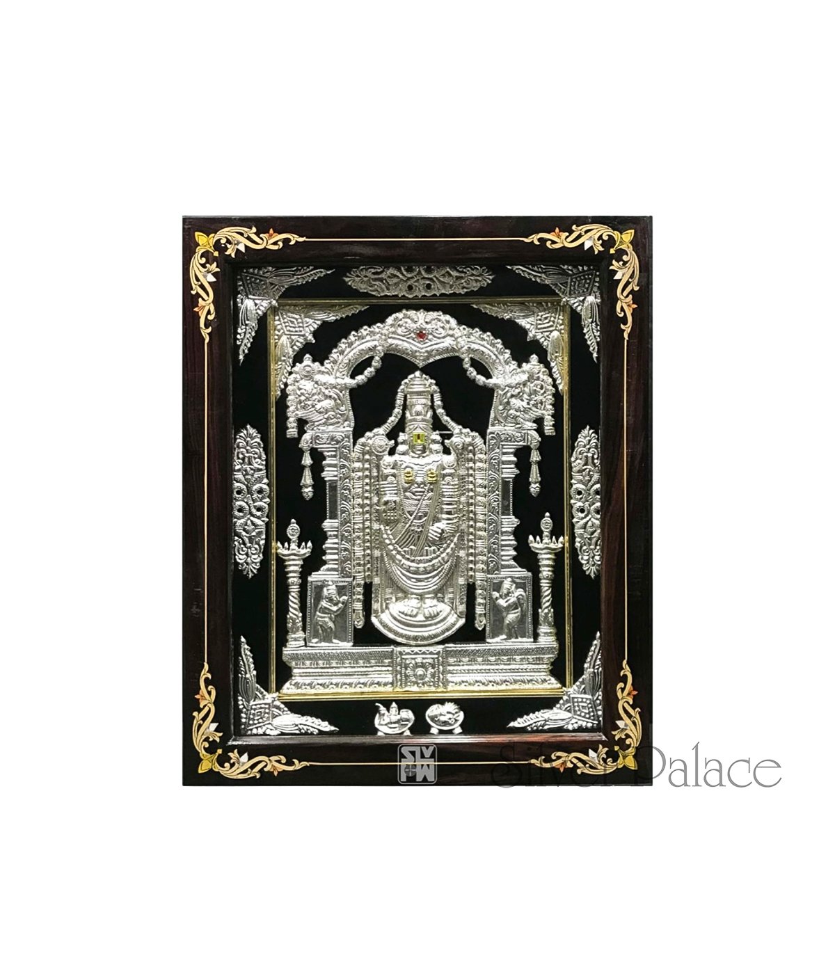 Tripati Balaji Silver Artwork Photo Frame - Silver Palace