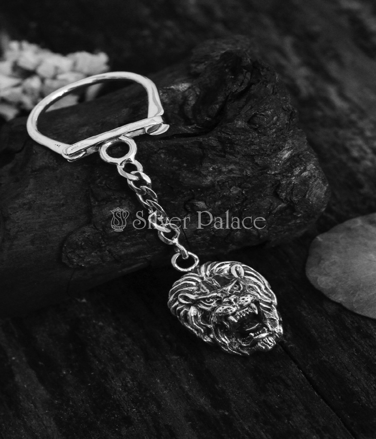 Silver Lion Keychain - Silver Palace
