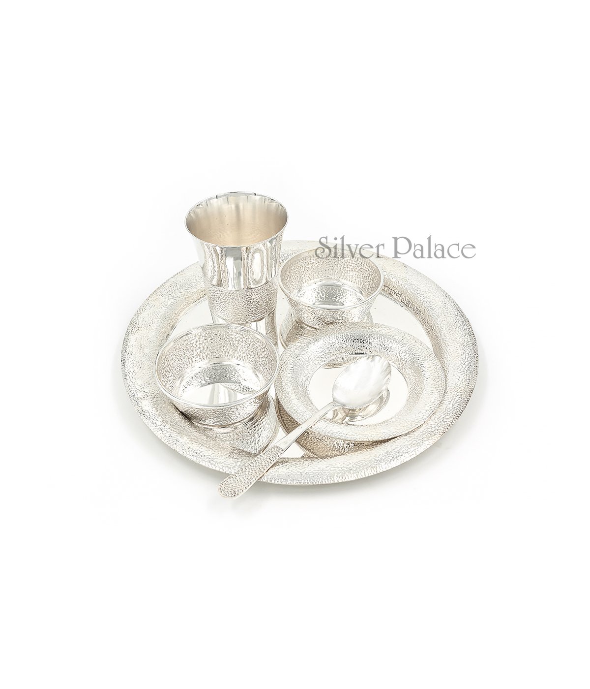 92.5 Pure Silver Dinner Plate Set – Fine Hammer Designed Silver Plates ...
