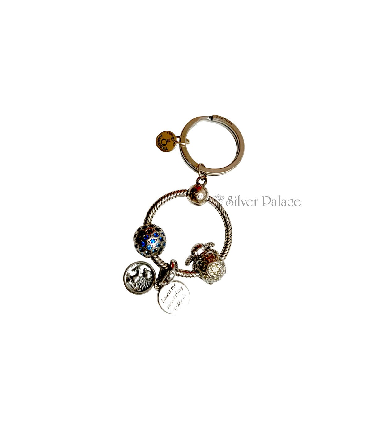 Sterling Silver Word Engraved Pandora Keychain - Silver Palace