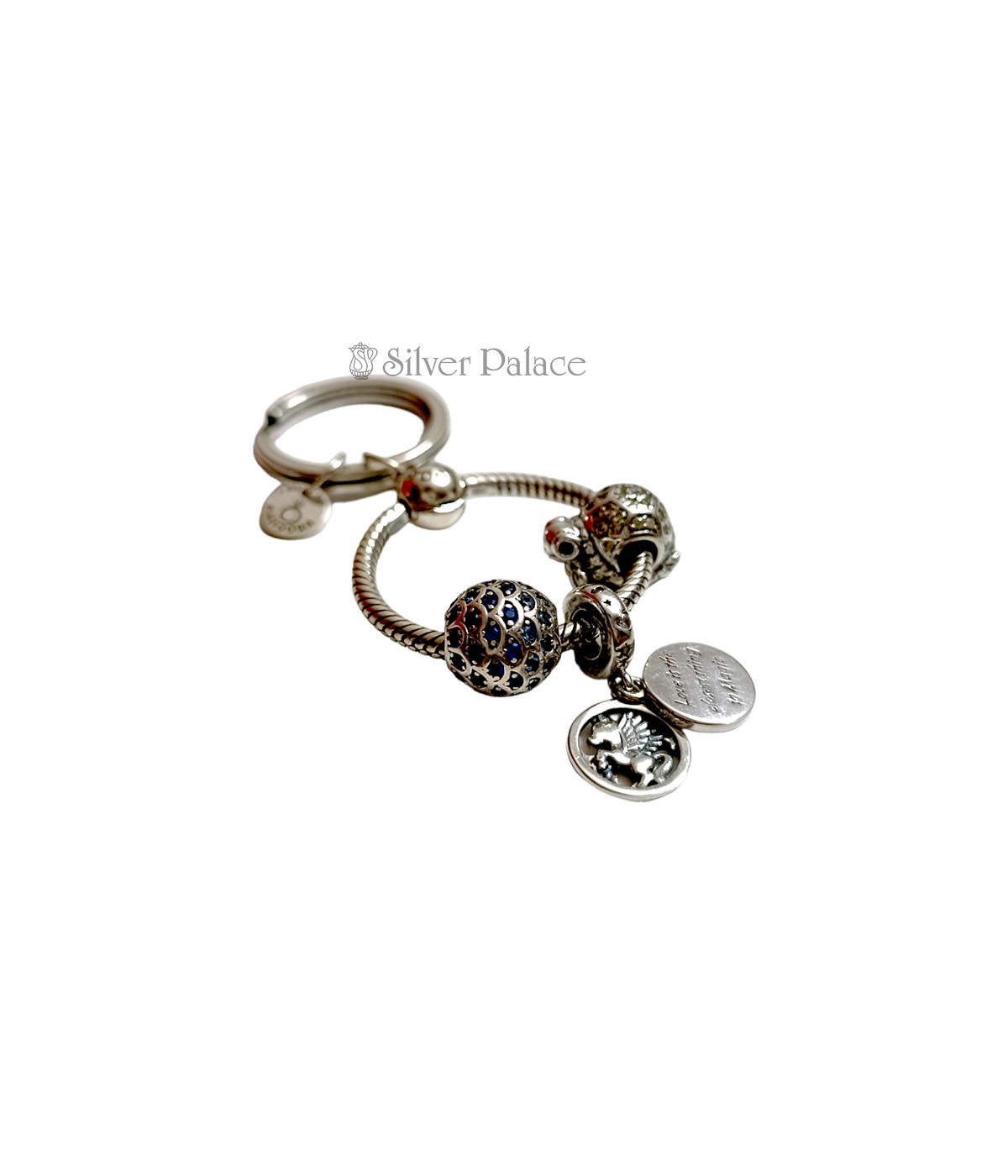 Sterling Silver Word Engraved Pandora Keychain - Silver Palace