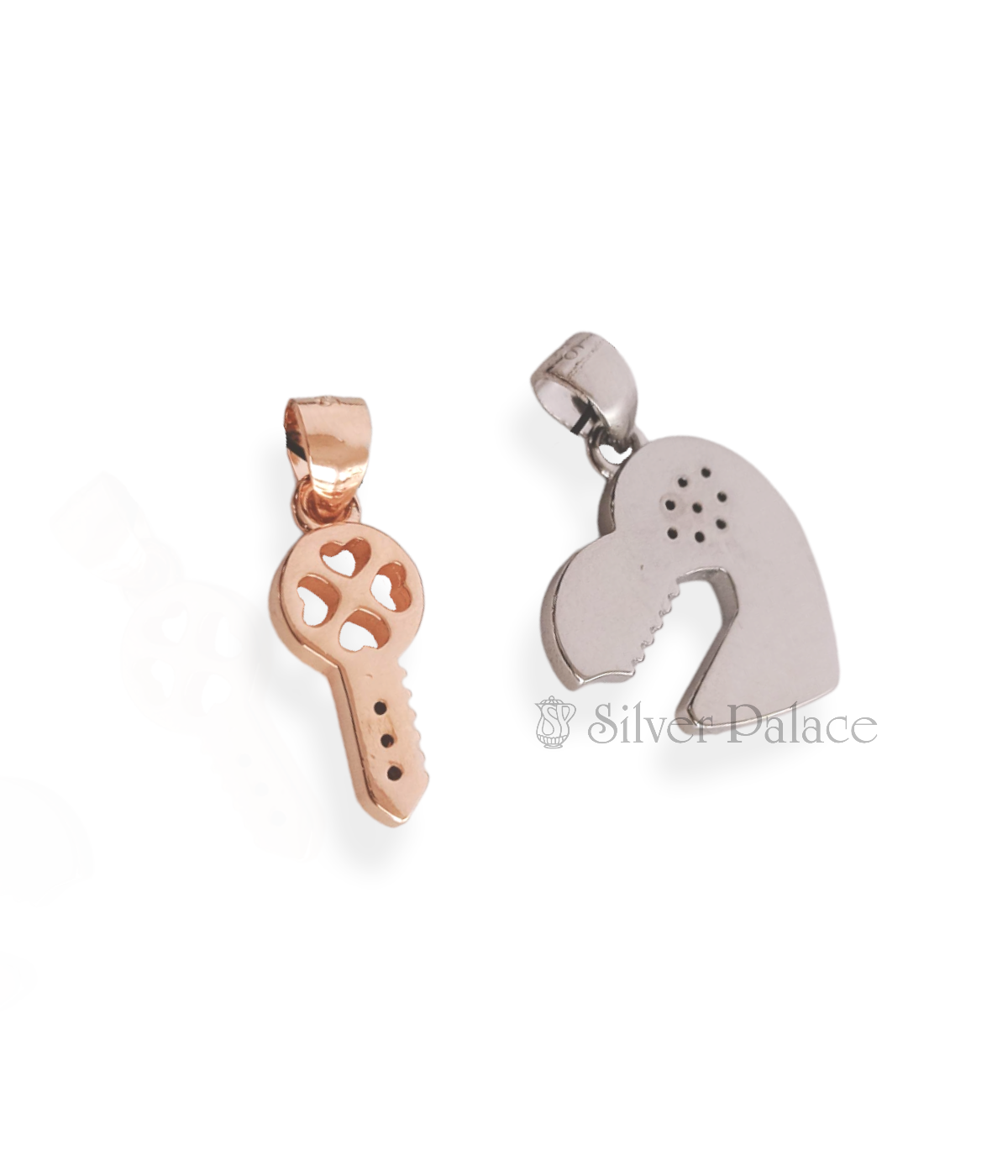 Sterling Silver Broken Heart And Key Pendant - Silver Palace