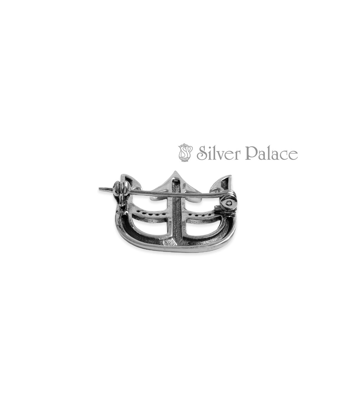 Sterling Silver Thirisulam Design Shirt Brooches - Silver Palace