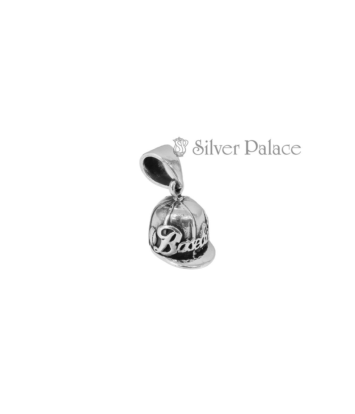Sterling Silver Baseball Cap Design Pendant - Silver Palace