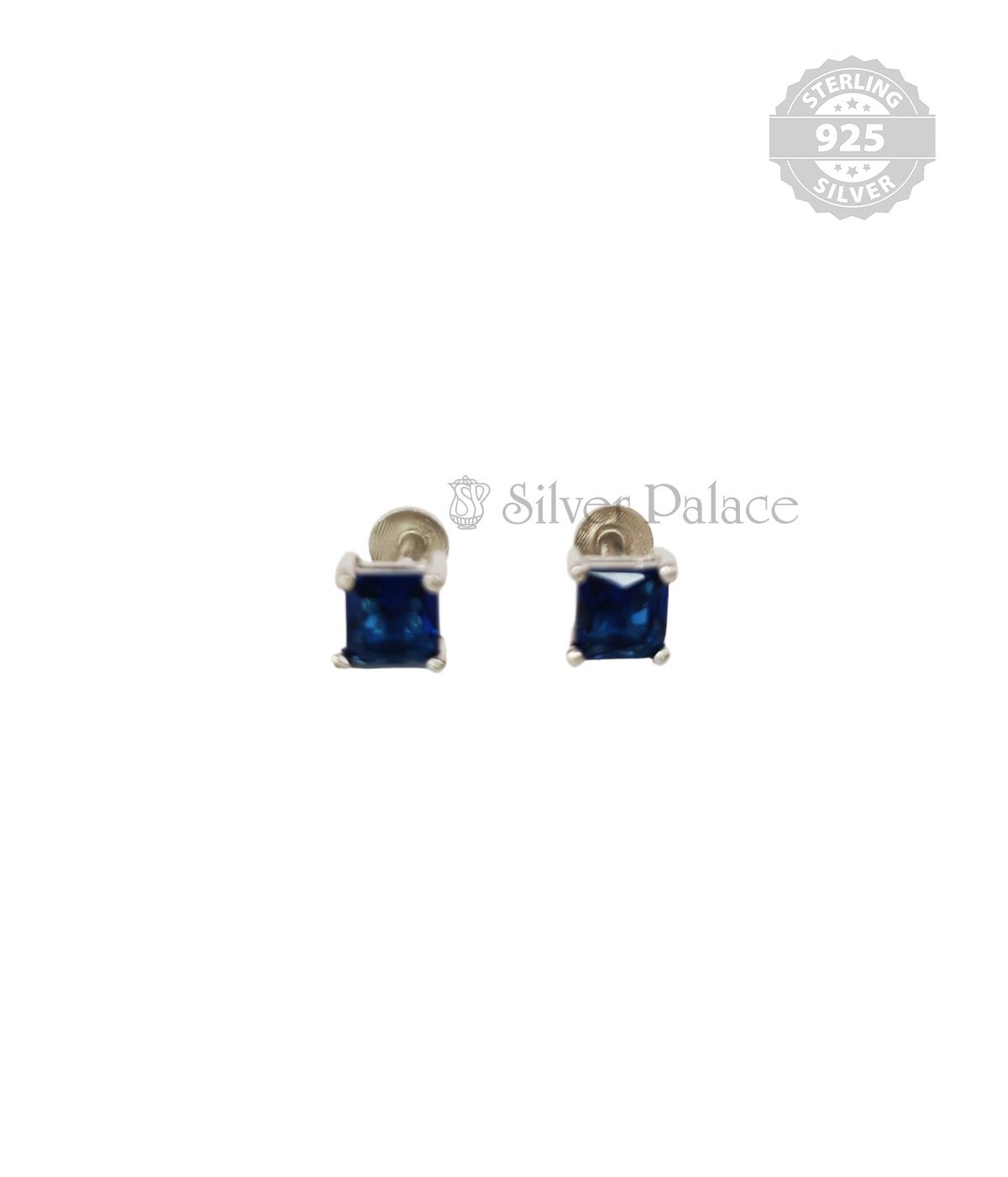 92.5 Sterling Silver Puya Collection Blue Sapphire Single Stone Stud ...
