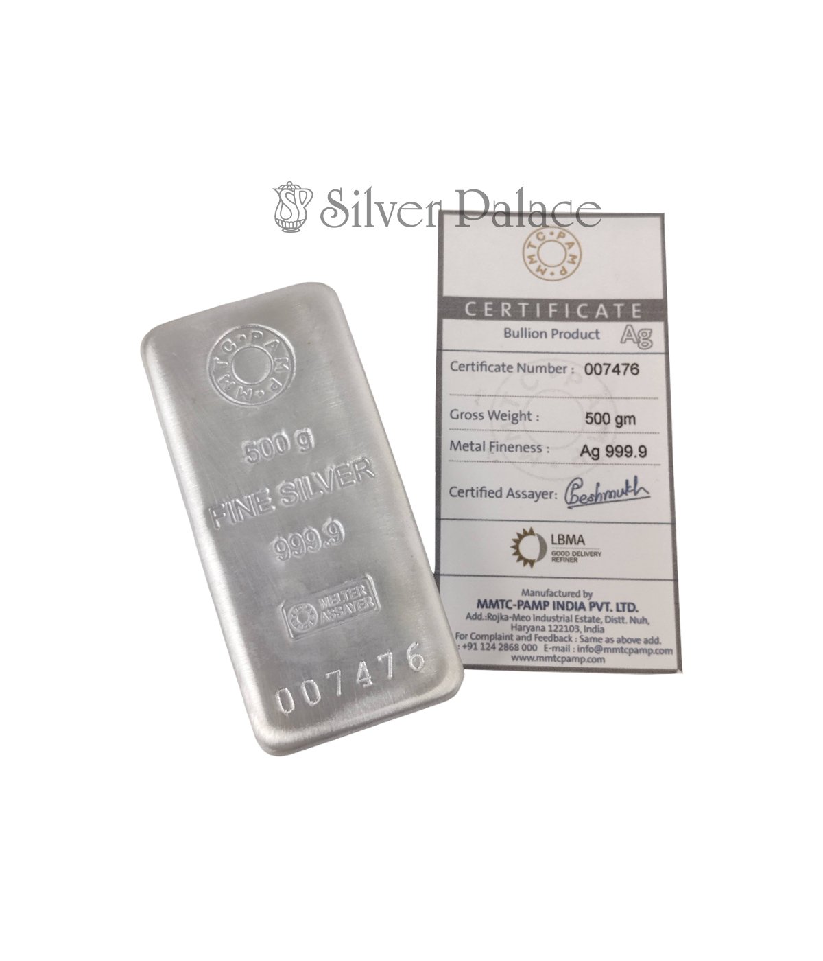 500g Fine Silver Bar - Silver Palace