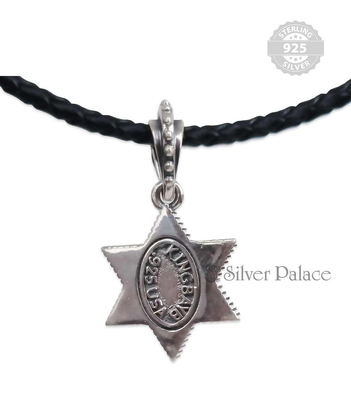 Oxidised Silver Star Pendant - Silver Palace