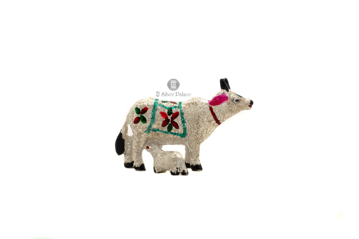 925 Sterling Silver Cow With Calf - Silver Palace