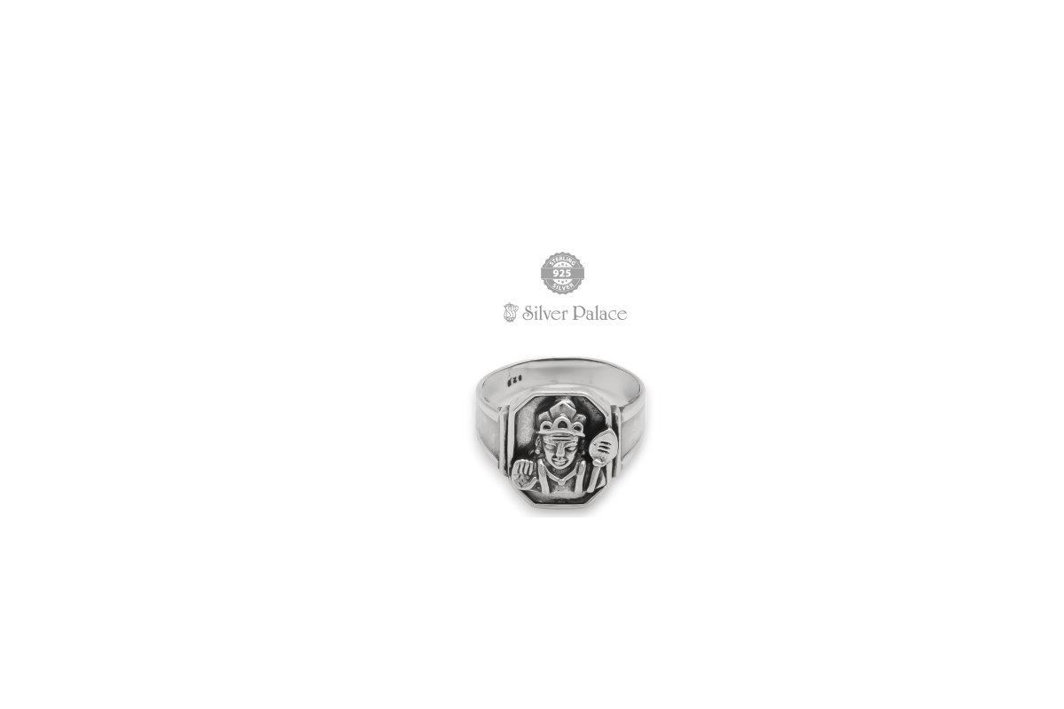 Silver Radhe Collection Murugan Design Ring For Men - Silver Palace