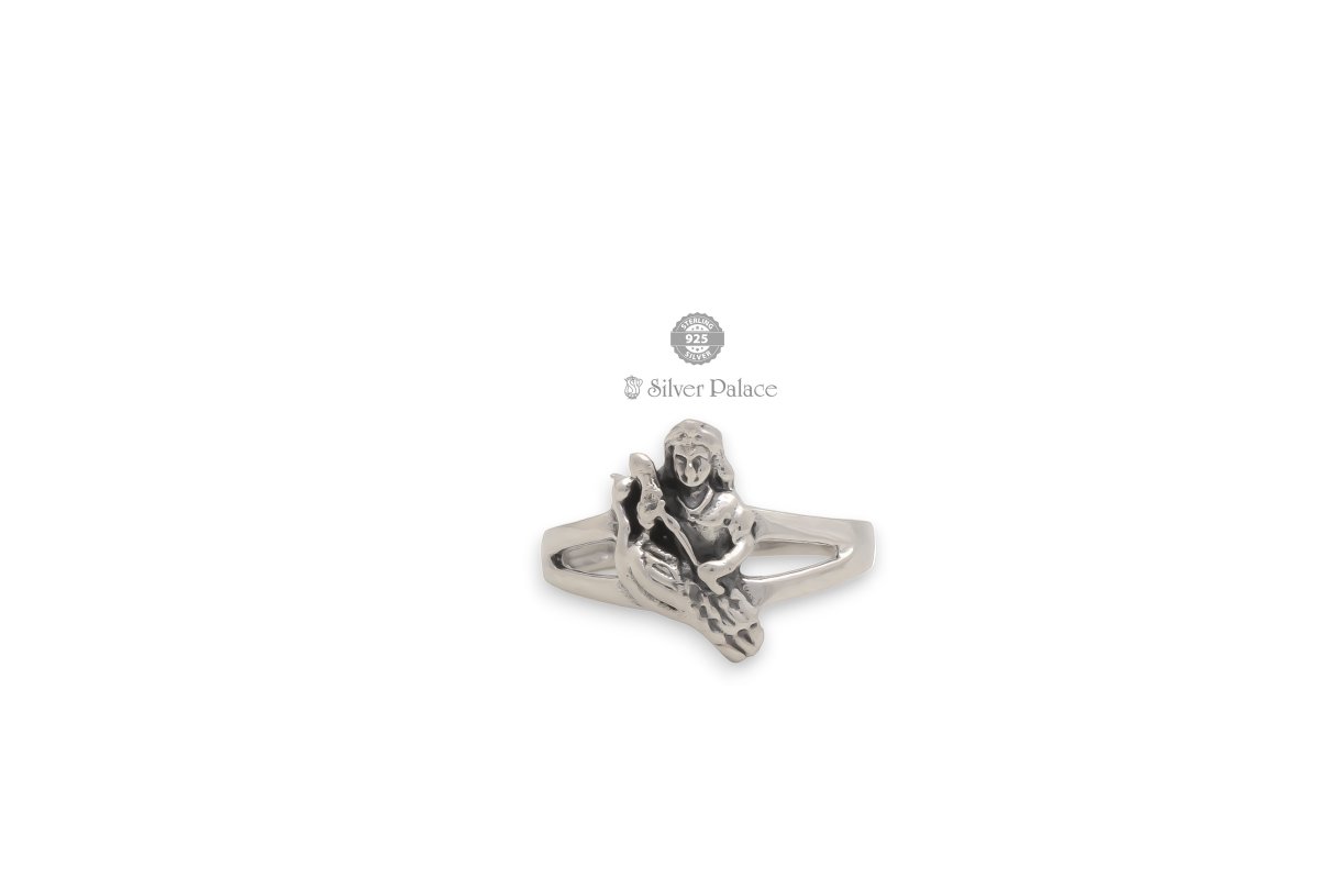 Silver Radhe Collection Murugan With Peacock Design Ring For Men ...
