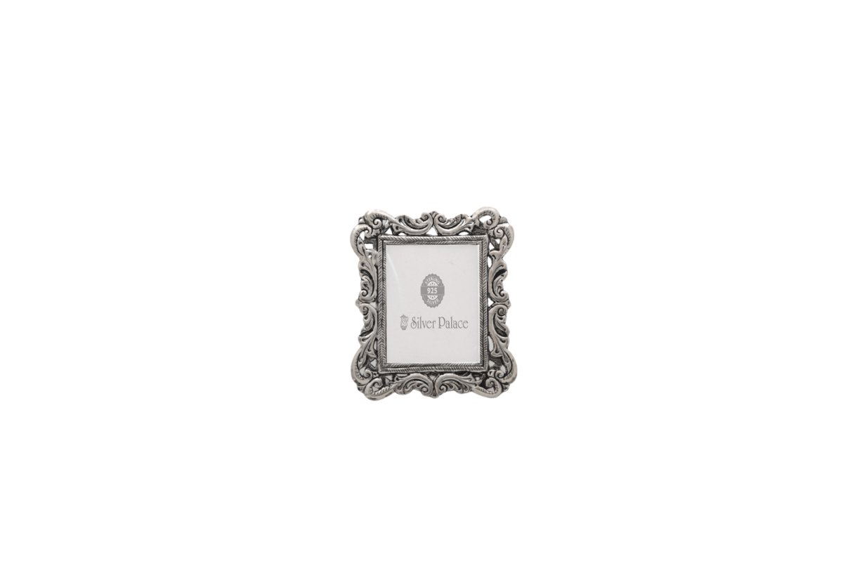 925 Pure Silver Photo Frame With Fancy Design - Silver Palace