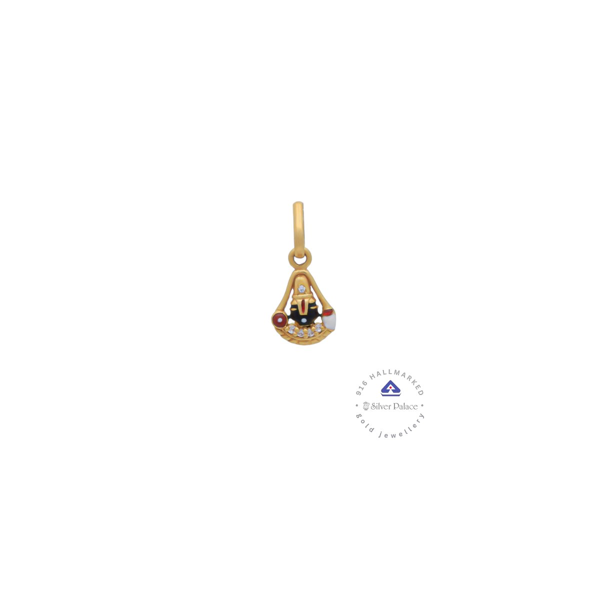 Kanche Collections 916 Pure Gold Om Divine Pendant With Cz Stone ...