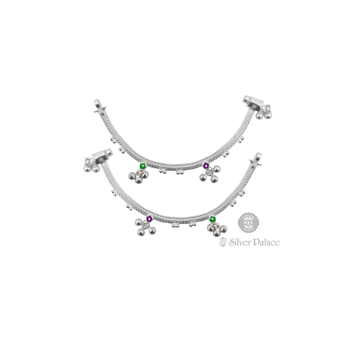 Silver Handmade Anklets For Kids Latest Trendy Design - Silver Palace