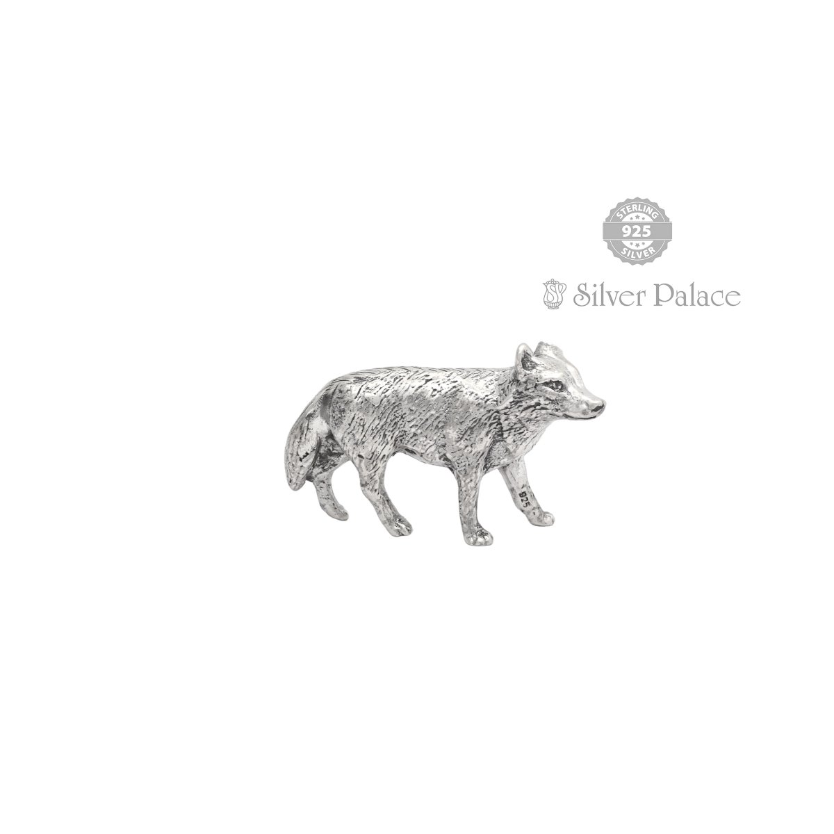 92.5 Pure Oxidized Silver Fox Idols For Kids Gift - Silver Palace