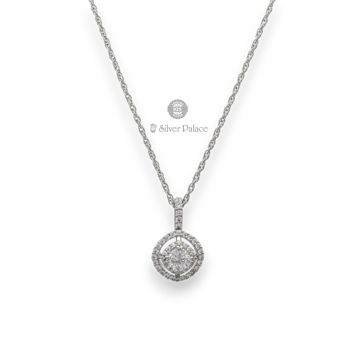 925 Sterling Silver White Stone Chain For Ladies Puya Collection ...