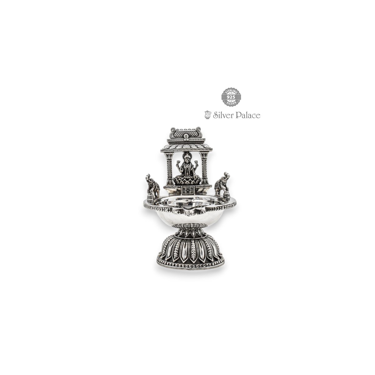 92.5 Oxidised Silver Dhanalakshmi Deepam Surrounding Prabhavali ...