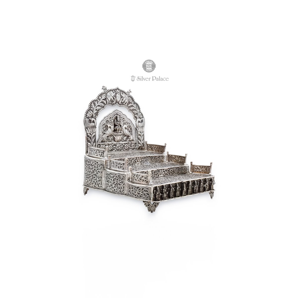925 Oxidised Silver Lakshmi Mandabam For Temple And Pooja Room - Silver ...