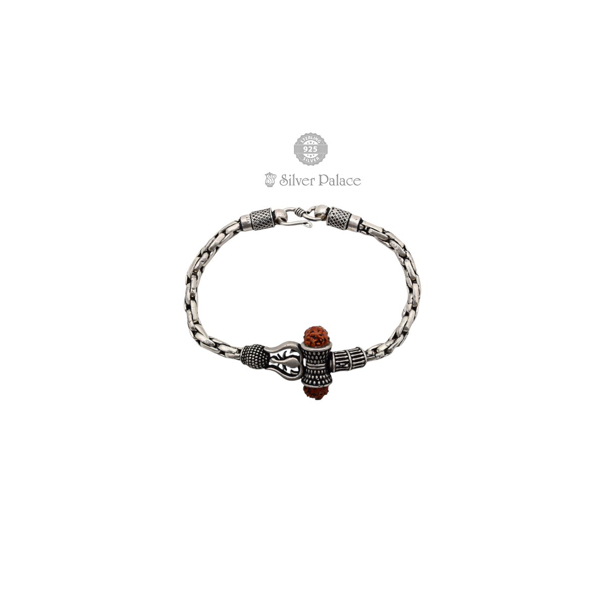925 Oxidised Silver Ruthratcham With Vel Bracelet For Mens Radhe ...