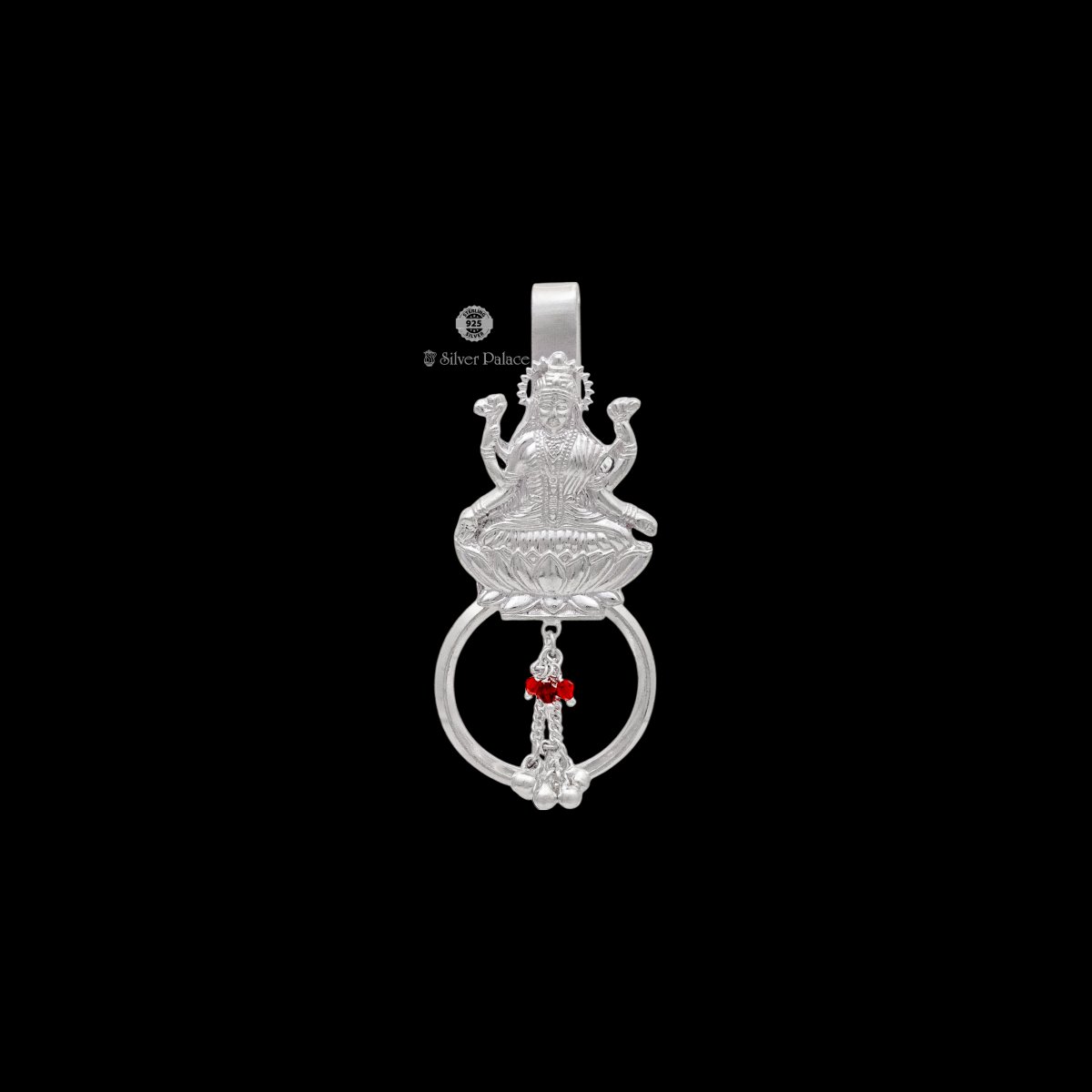 925 Pure Silver Lakshmi With Beads Hip Key Chain For Mens And Womens ...