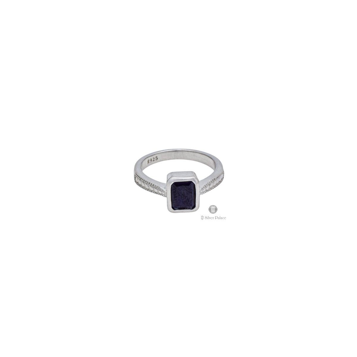 925 Sterling Silver Black Stone Rashi Ring For Mens And Womens - Silver ...