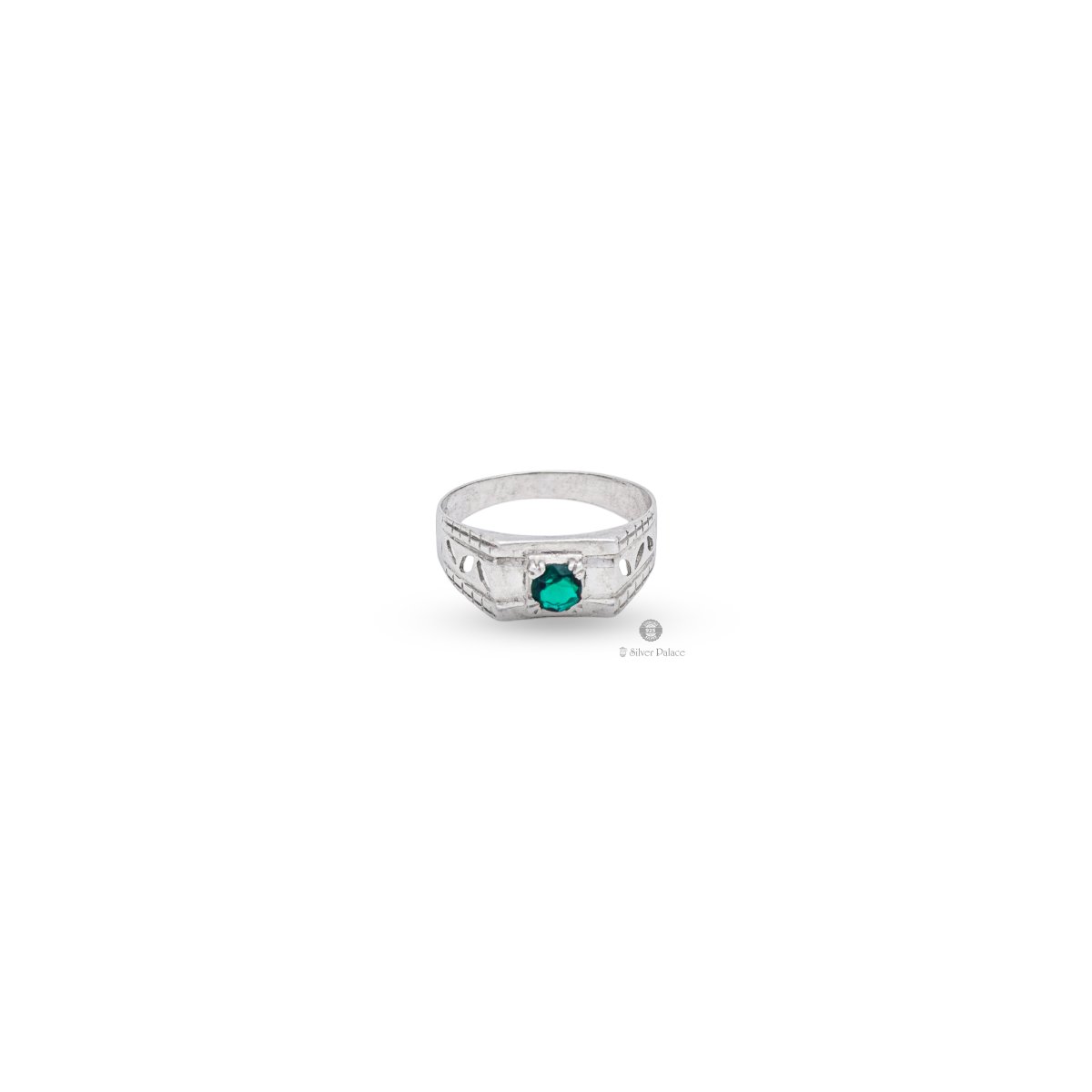 925 Pure Silver Green Stone Rashi Ring For Men And Women - Silver Palace