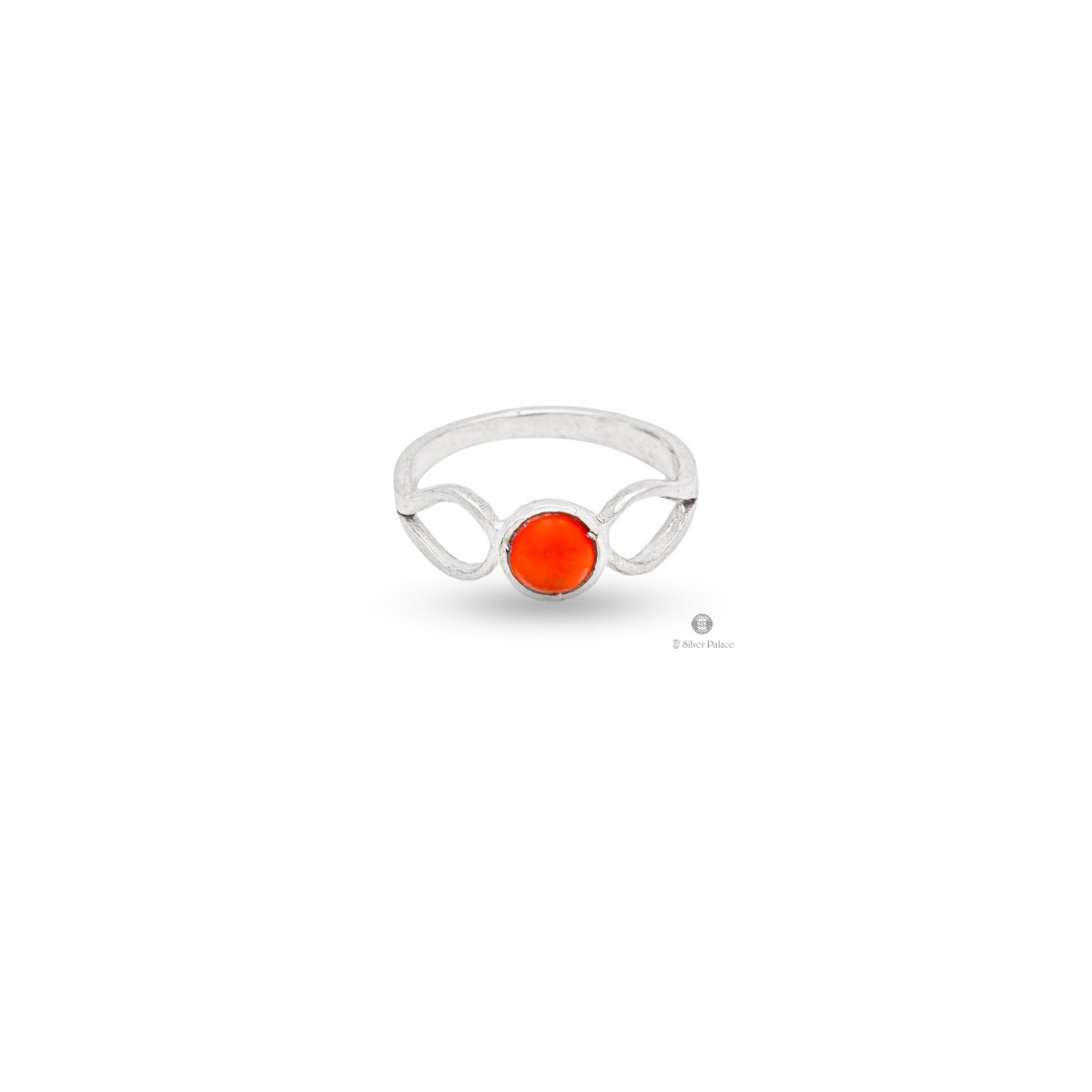925 Sterling Silver Red Gemstone Rashi Ring For Unisex - Silver Palace
