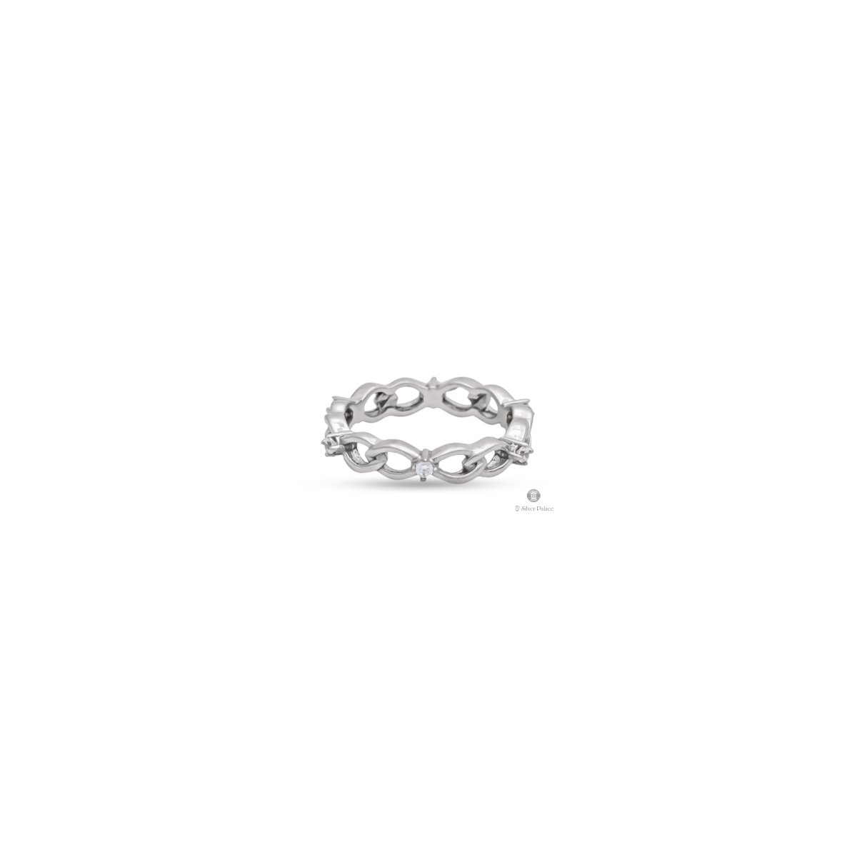 925 Sterling Silver Chain Link Ring For Girls Puya Collection - Silver ...