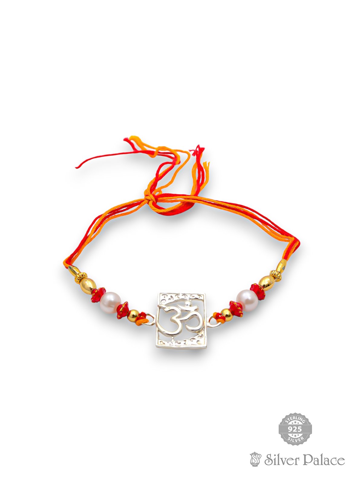 925 Silver Ohm Design Rakhi For Your Brother - Silver Palace