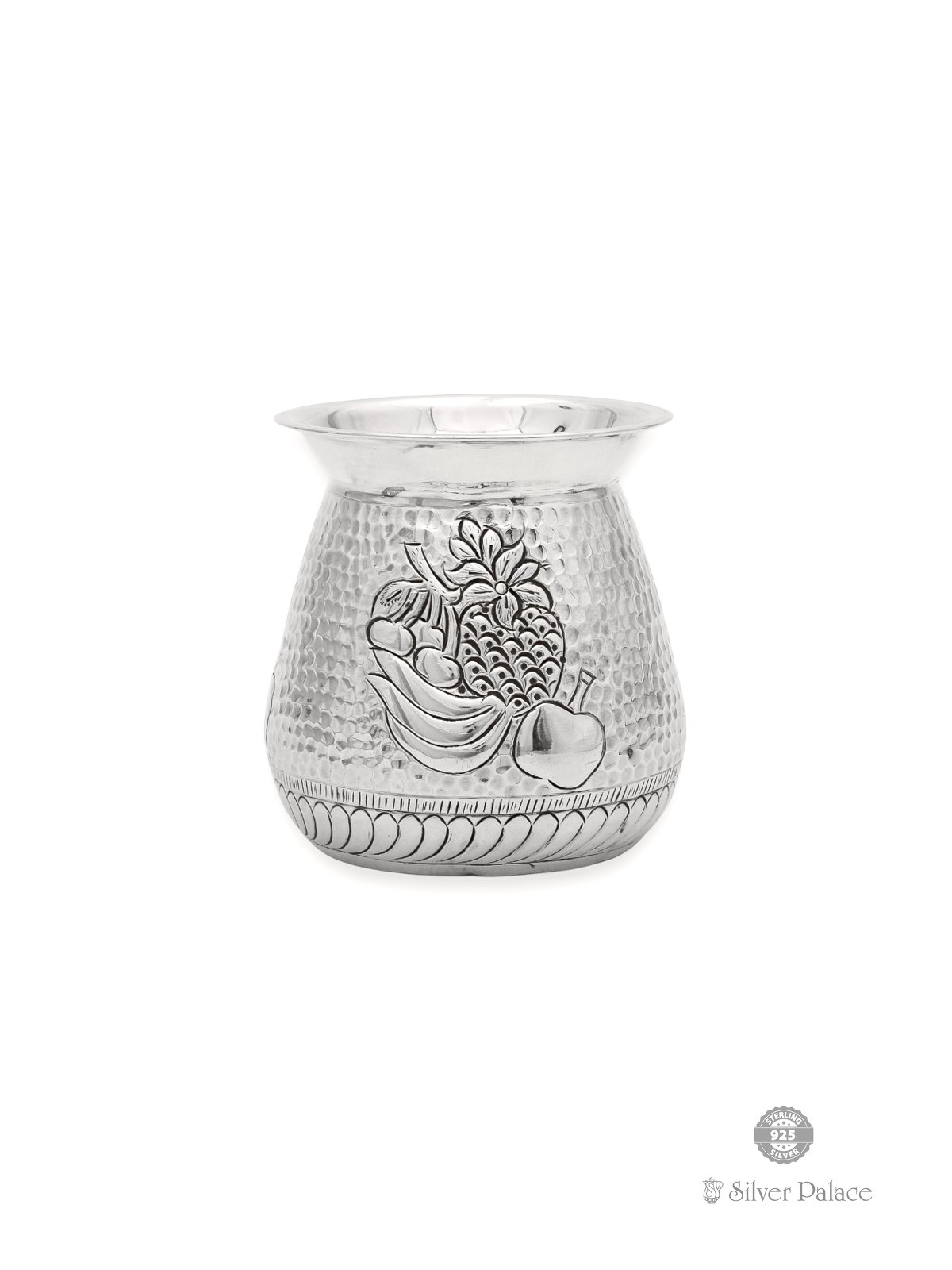925 Silver Fruits Engraved Sombu For Daily Use - Silver Palace