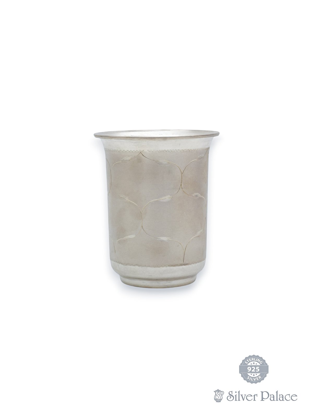 925 Sterling Silver Dull Finish With Engrving Design Tumbler - Silver ...