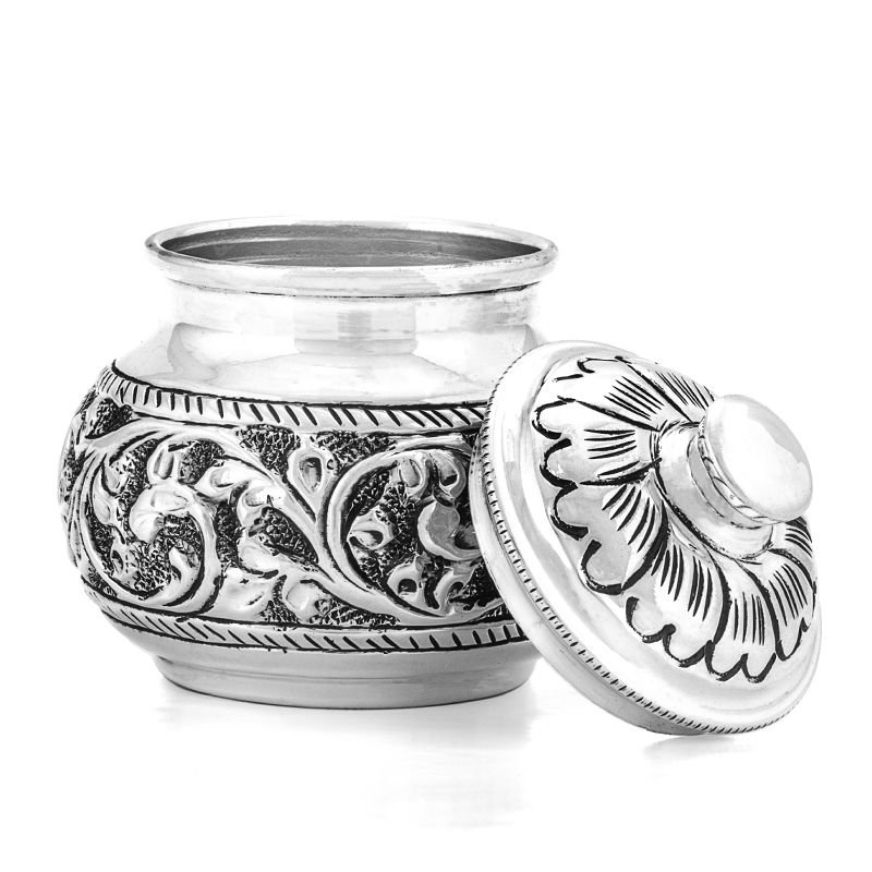 Elegant 925 Sterling Silver Traditional Kumkum Box With Elephant Motif ...